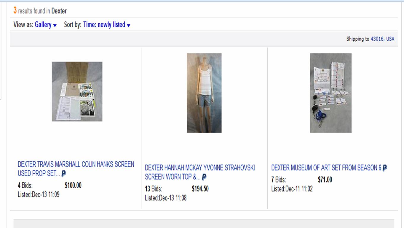 Dexter Props and Wardrobe available from VIP Fan Auctions – Collector's ...