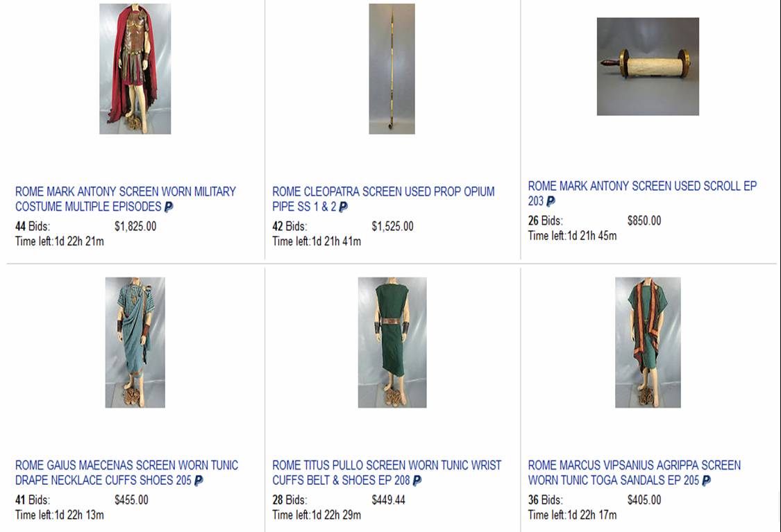 HBO’s “Rome” Props and Costumes listed by VIP Fan Auctions – Collector ...
