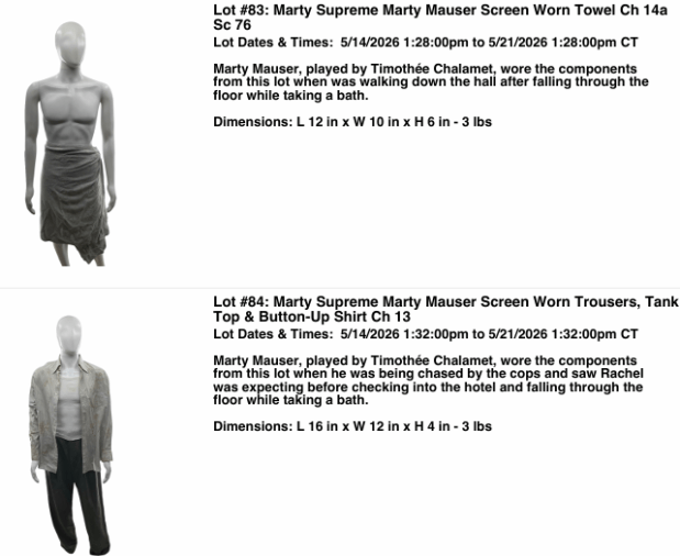 Marty Supreme Movie Prop & Costume Auction – Collector's Hype Original ...
